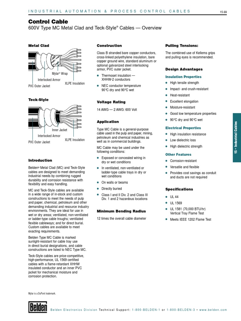 Control Cable: 600V Type MC Metal Clad and Teck-Style Cables - Overview ...