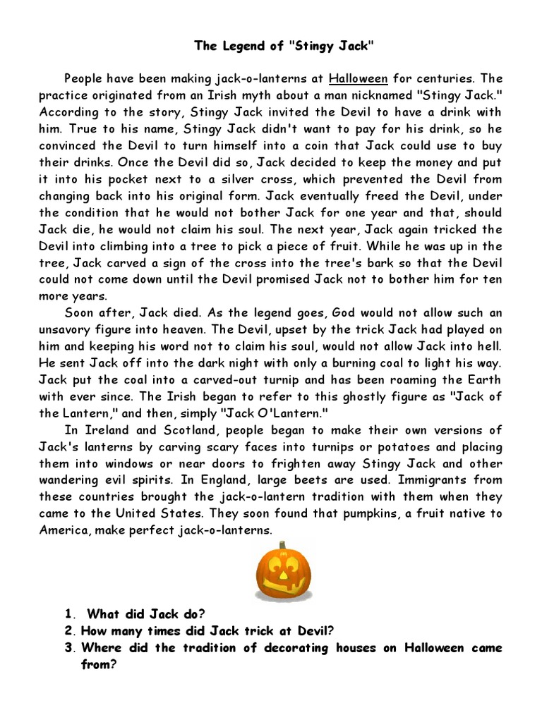 The Legend of "Stingy Jack" | PDF | Legends | Supernatural