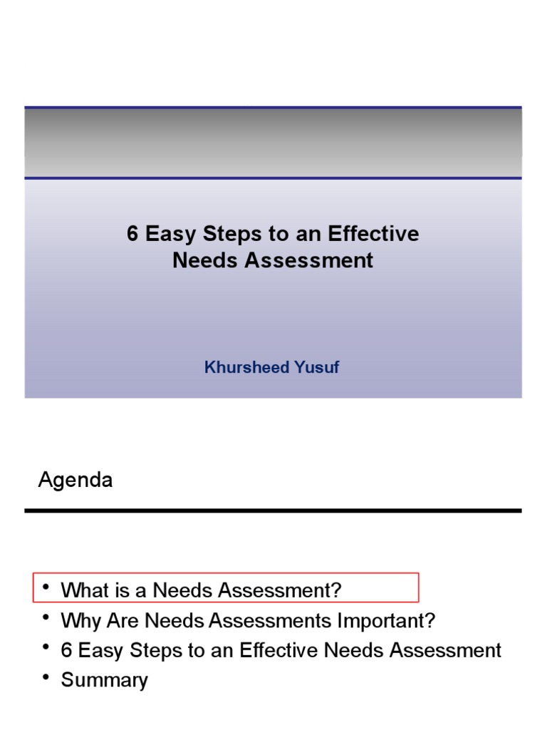 6 Steps of Need Assessment | PDF