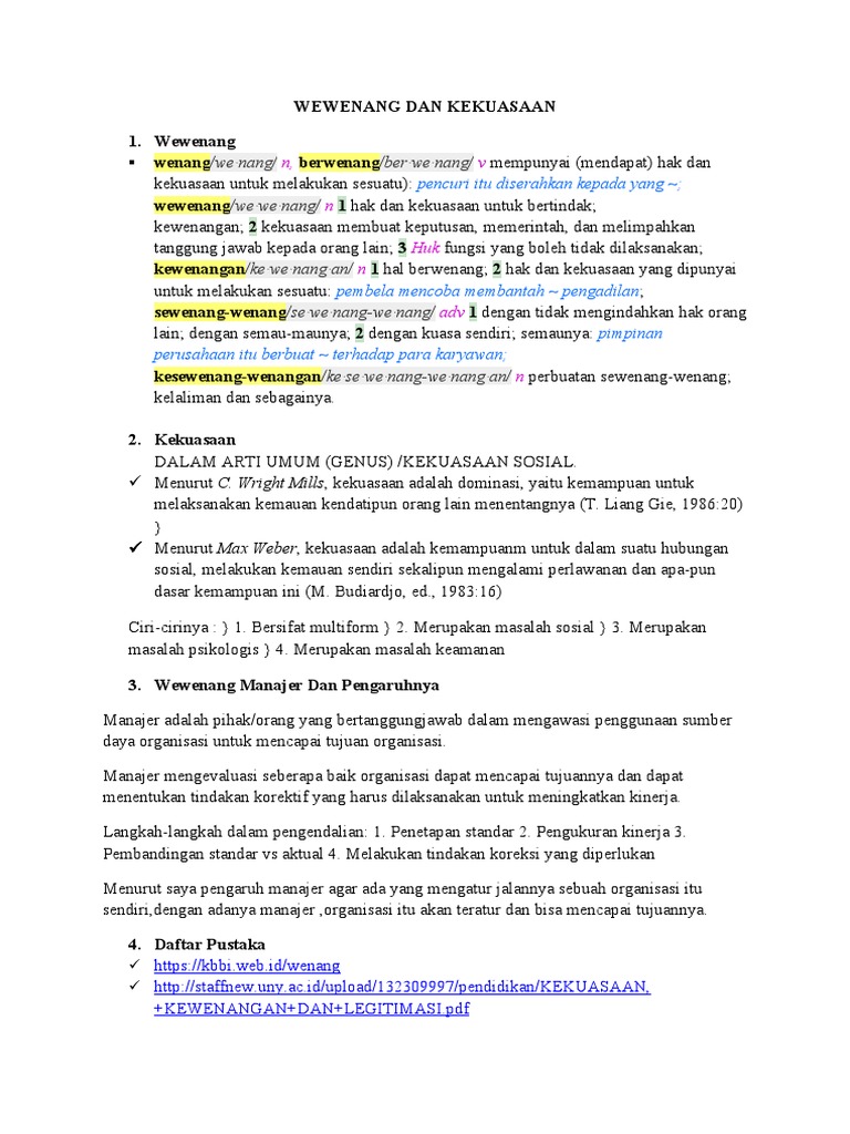 Wewenang Dan Kekuasaan | PDF