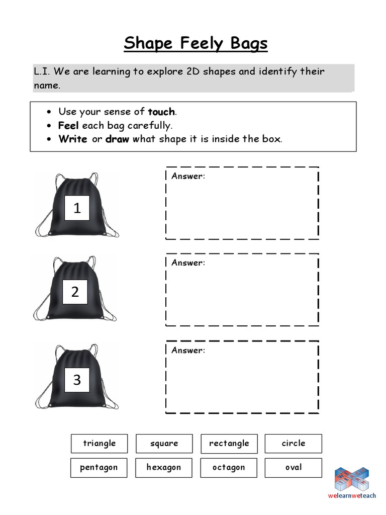 2D Shape - Shape Feely Bag | PDF | Home & Garden | Art