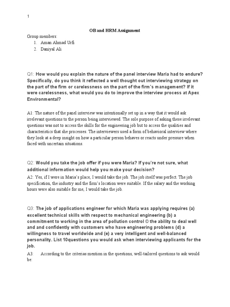 OB and HRM Assignment | PDF | Cognition | Psychological Concepts