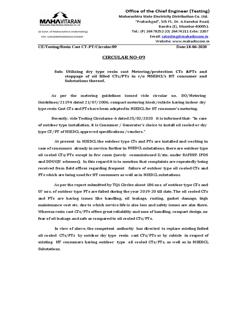 Replacing oil-filled CTs/PTs with dry type resin cast units | PDF ...
