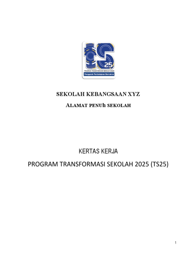 Lampiran 1 - Contoh Kertas Kerja TS25 | PDF