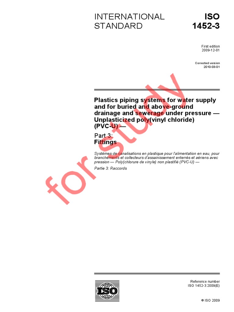 ISO 1452-3-2009 (E) - Character PDF Document | PDF | Pipe (Fluid ...