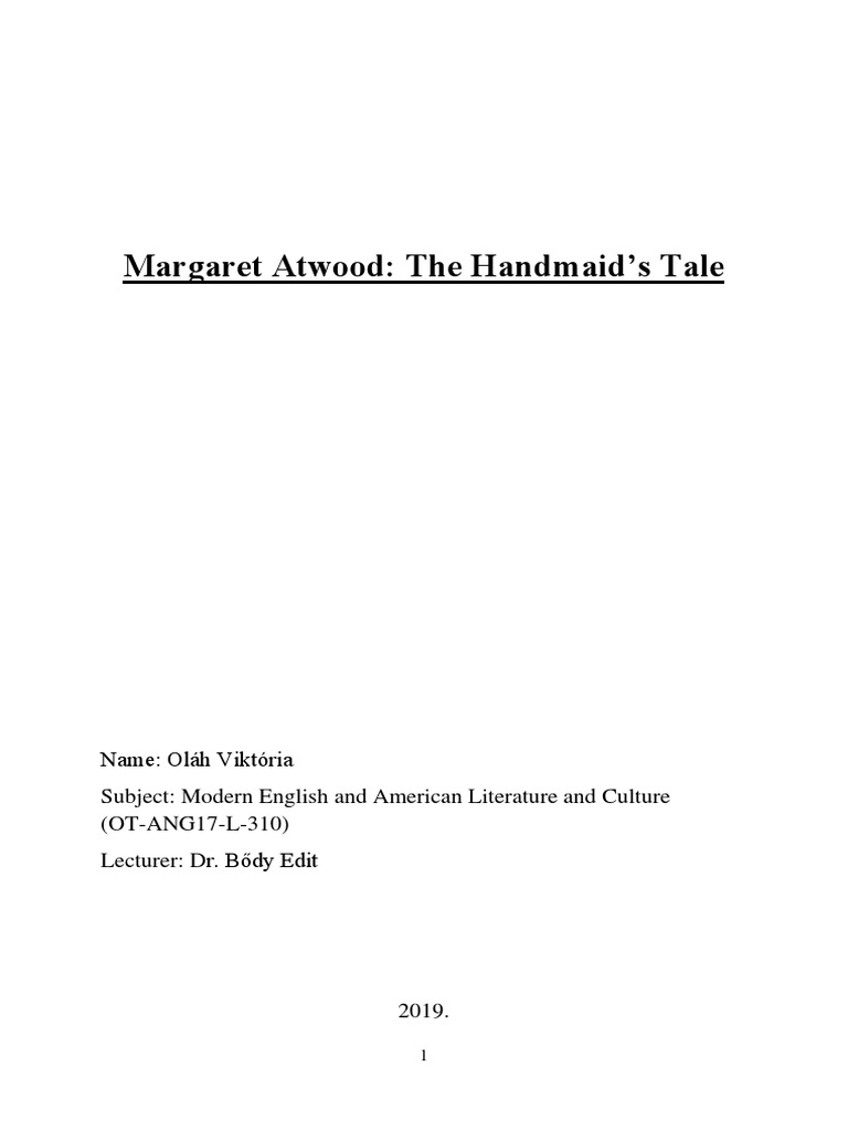 Margaret Atwood The Handmaids Tale | PDF