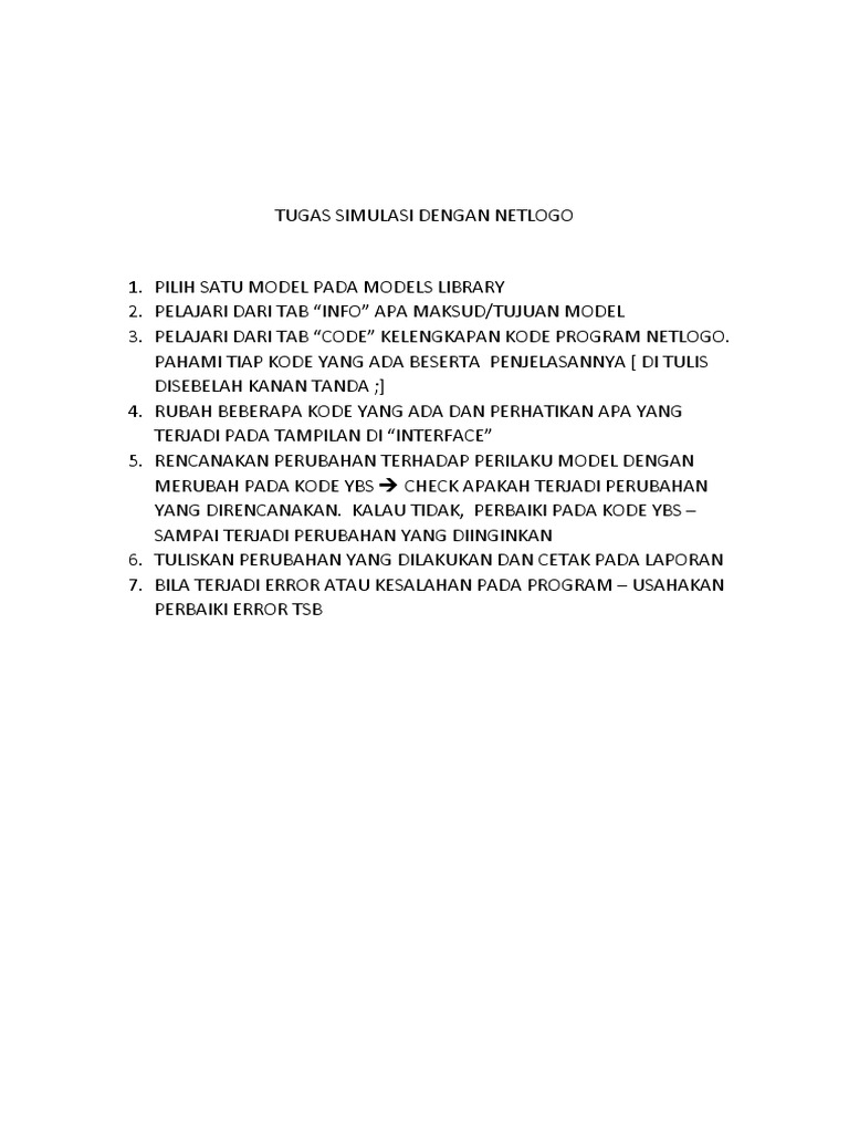 Tugas Simulasi Dengan Netlogo | PDF | Bisnis