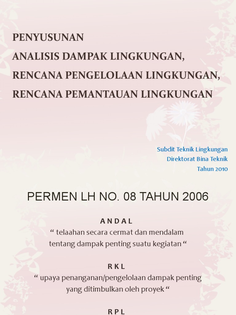 Penyusunan Andal, RKL, RPL | PDF