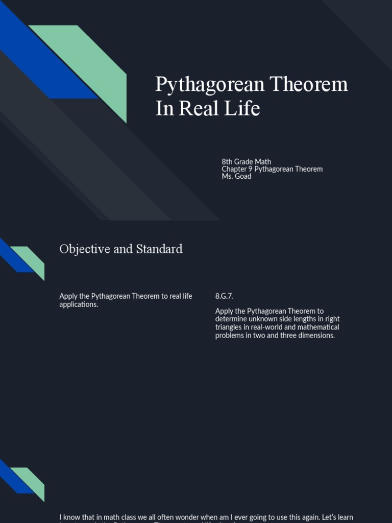 Real-Life Applications of Pythagorean Theorem | PDF | Geometry ...