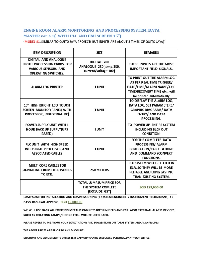 Engine Room Alarm Monitoring and Processing System | PDF | Electrical ...