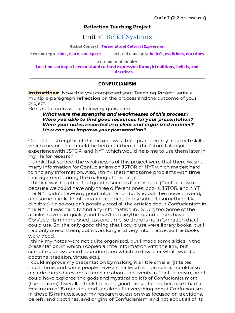 Unit 2: : Belief Systems | PDF | Confucianism | Psychological Concepts