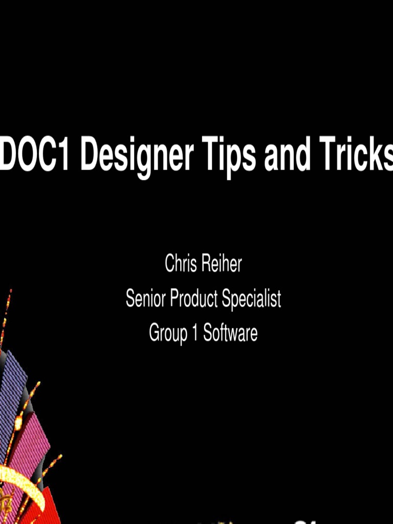 DOC1 Designer Tips and Tricks v2 | PDF | File Format | Variable (Computer Science)