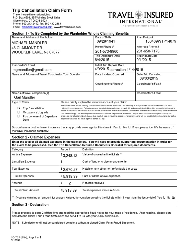 Claim Form 1 | PDF | Fraud | Receipt