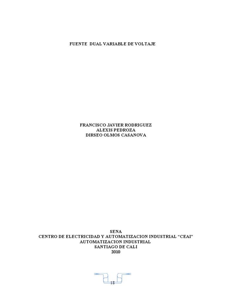Fuente de Dual Variable de Voltaje | PDF