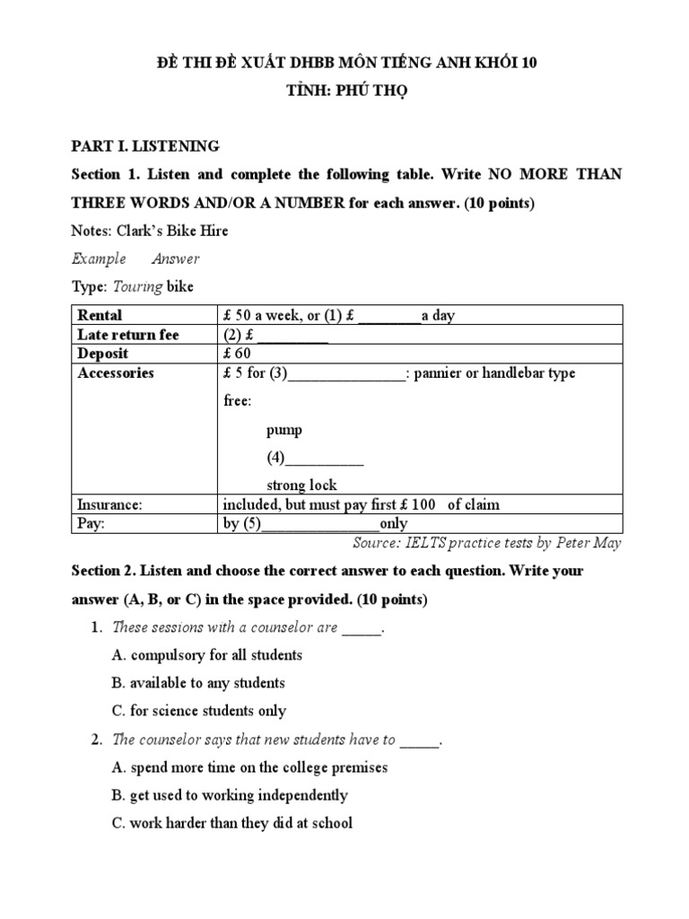 De Thi de Xuat DHBB Tieng Anh K10 (Phu Tho) | PDF | Nature
