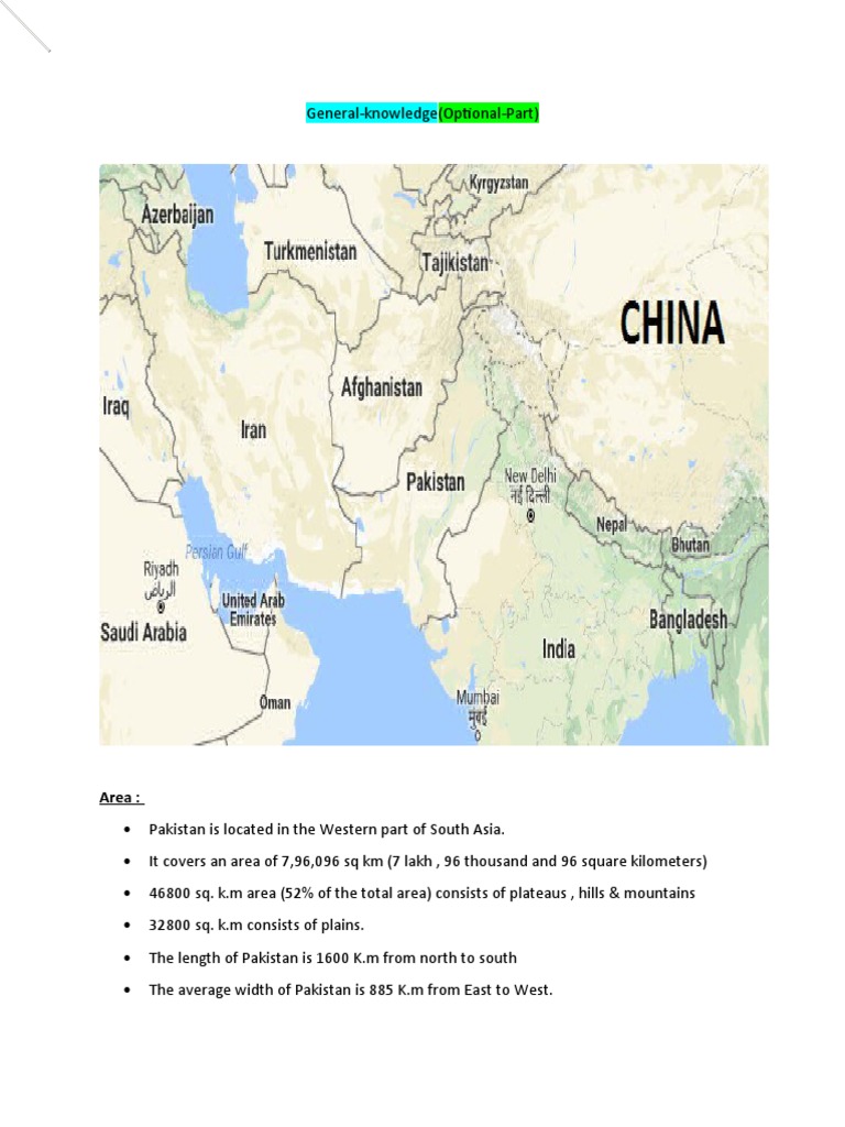 Overview of Pakistan's Geography and Provinces | PDF | Indus River ...