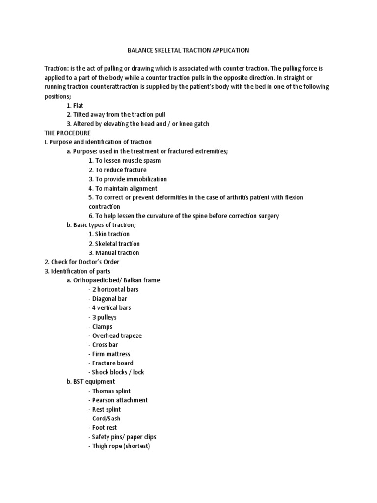 Balanced Skeletal Traction Guide | PDF | Diseases And Disorders ...