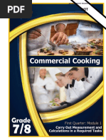 Tle 7 Cookery Perform Mensuration & Calcuation | PDF | Teaspoon | Litre