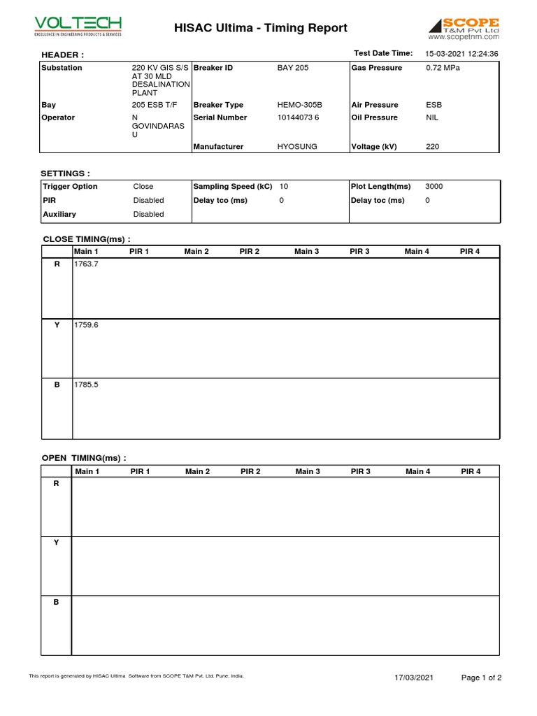 HISAC Ultima - Timing Report: Header | PDF | Nature