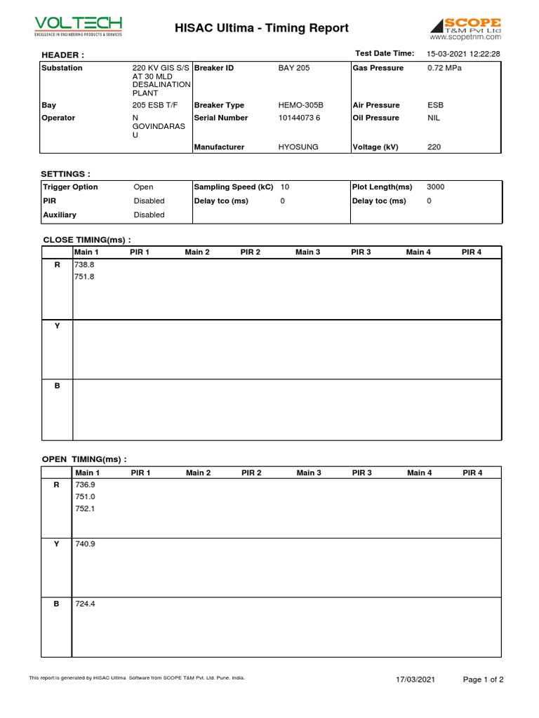 HISAC Ultima - Timing Report: Header | Download Free PDF | Nature