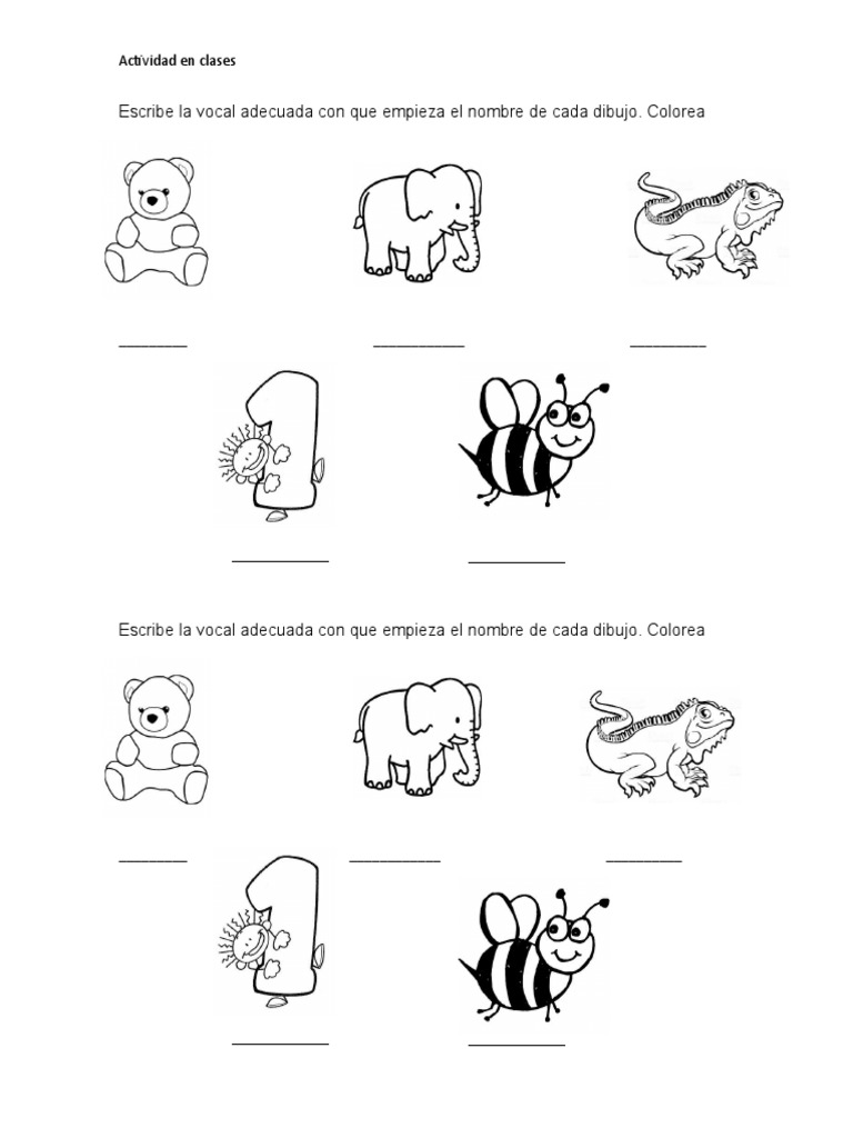 Actividades de Vocales para Niños | PDF