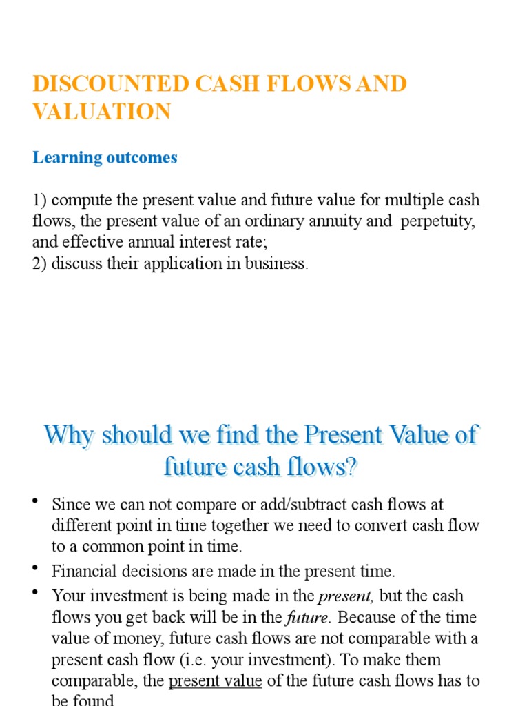 Lecture 4 - Discounted Cash Flows and Fundamental of Valuation | PDF ...