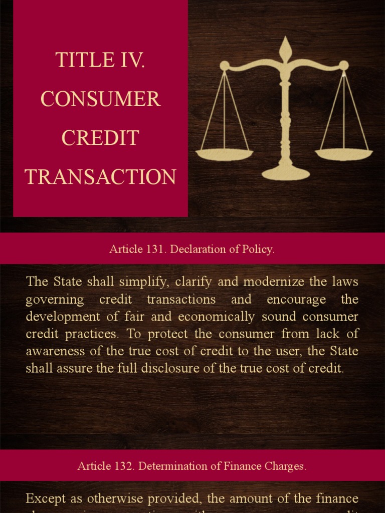 Consumer Credit Transaction Laws | PDF | Credit | Finance & Money ...