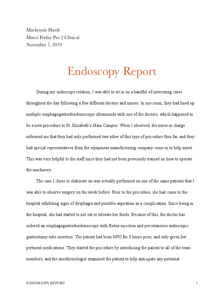 Endoscopy Paper | PDF | Endoscopy | Medical Procedures