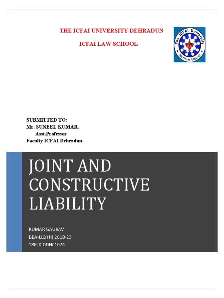 Joint and Constructive Liability in IPC | PDF | Crime & Violence ...