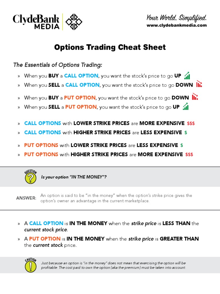 A Concise Guide to the Essentials of Options Trading | PDF