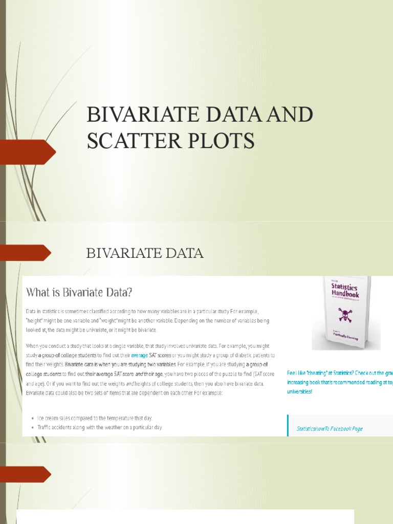 Bivariate Data and Scatterplots | PDF