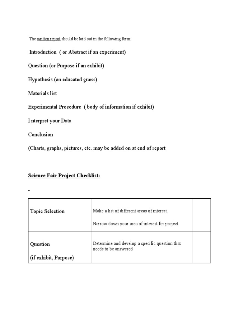 Science Project Guide Rubric | PDF | Experiment | Hypothesis