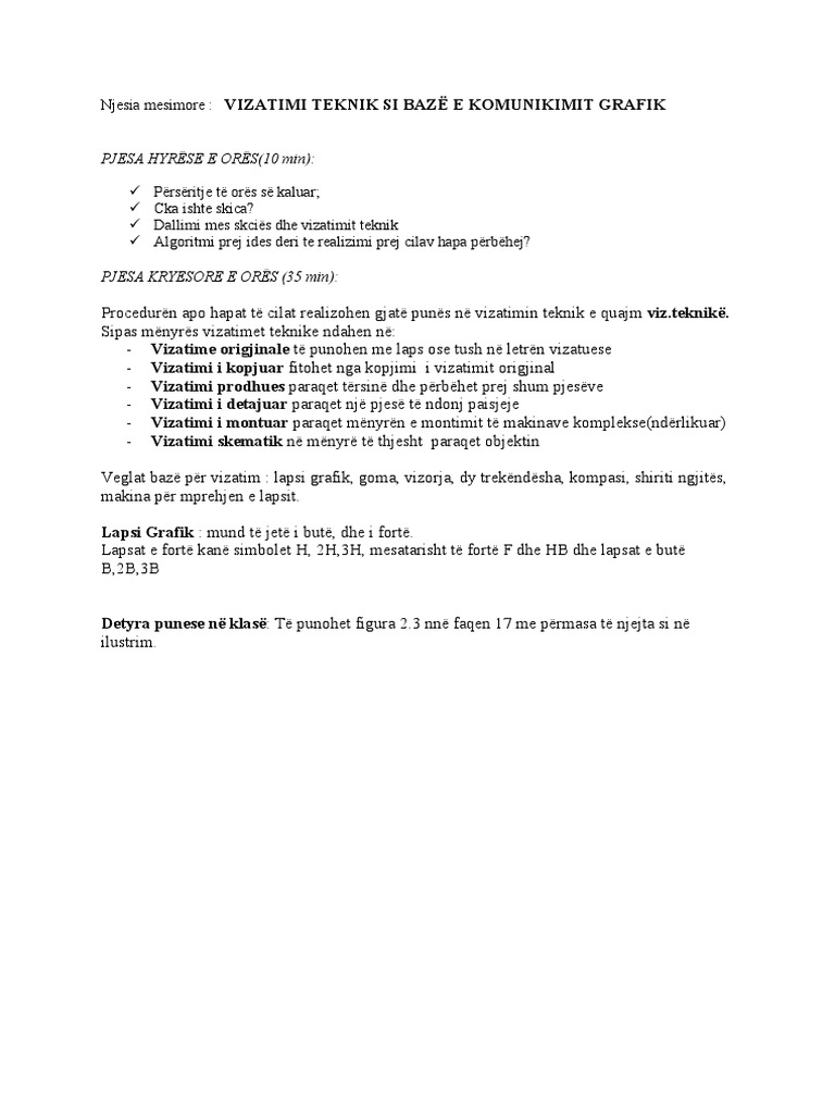 Vizatimi Teknik Si Bazë e Komunikimit Grafik | PDF