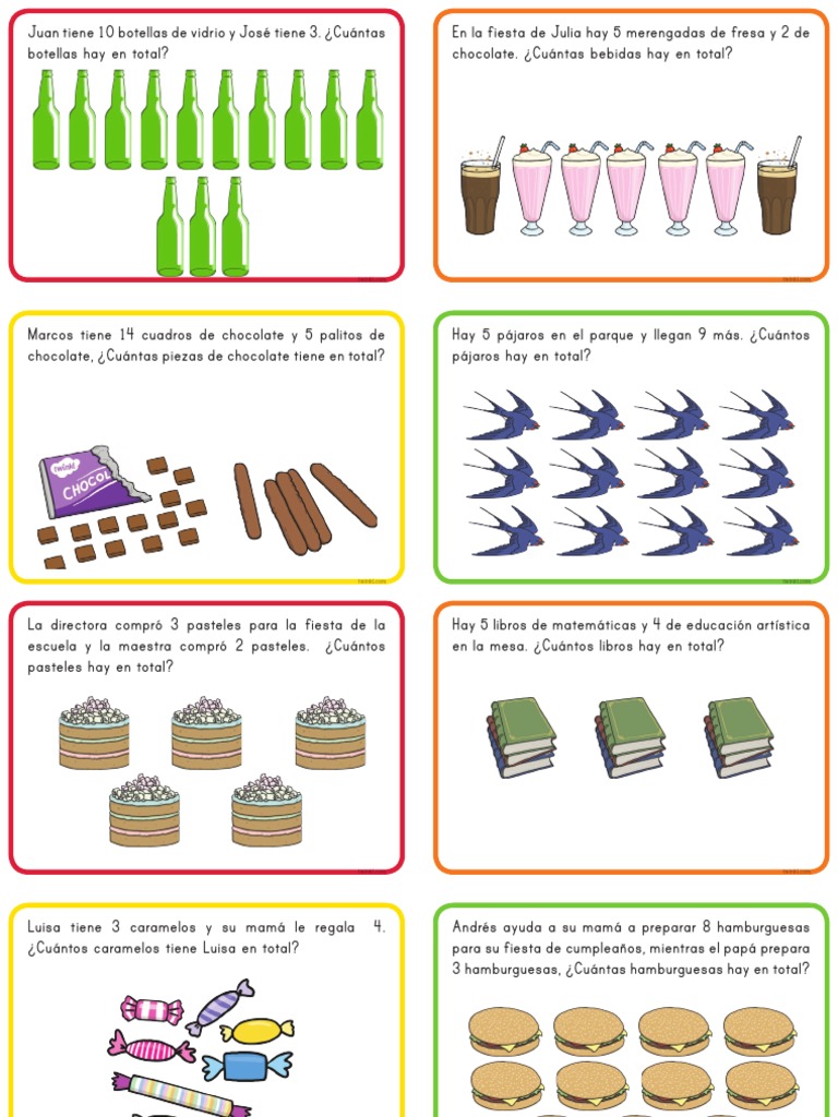 Sa T N 2587 Problemas de Sumas Tarjetas de Desafiacuteo Matemaacutetico ...
