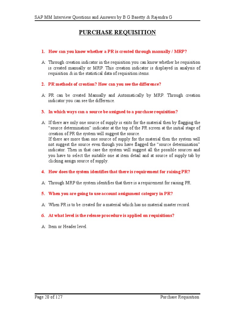 PURCHASE REQUISITION Technical Spefication BRD | PDF