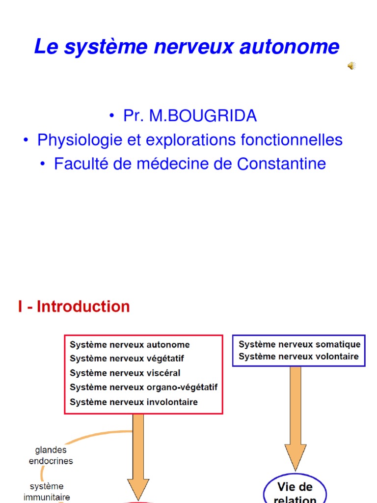Physiologie du Système Nerveux Autonome | PDF | Sciences et mathématiques