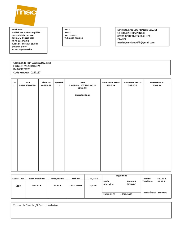 Facture 1 | PDF