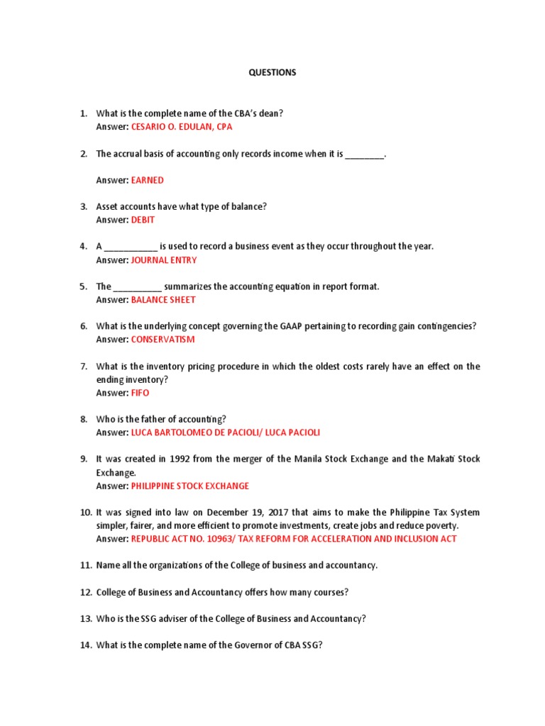 Business Day Trivia Questions | PDF