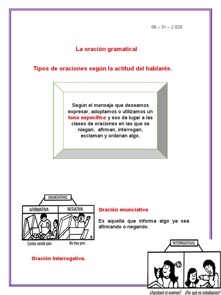 Tipos de Oracion Segun La Actitud Del Hablante | PDF