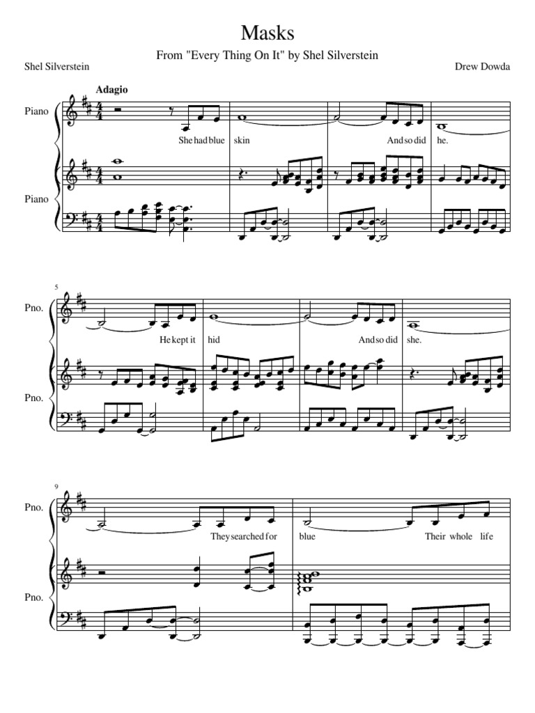 Masks: From "Every Thing On It" by Shel Silverstein | PDF