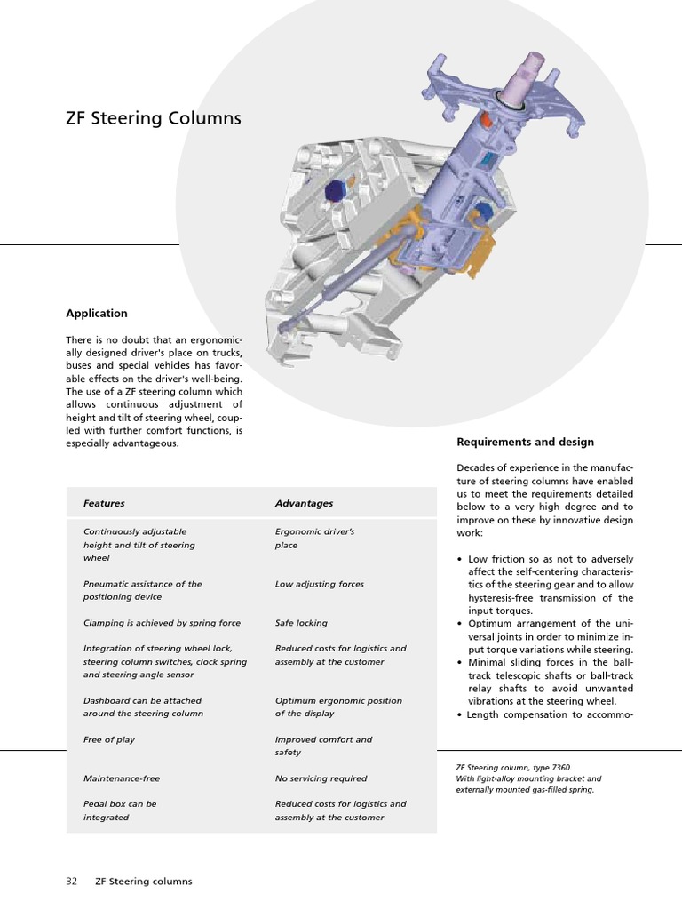 ZF Steering Columns - ZF Lenksysteme | PDF | Steering | Wheel