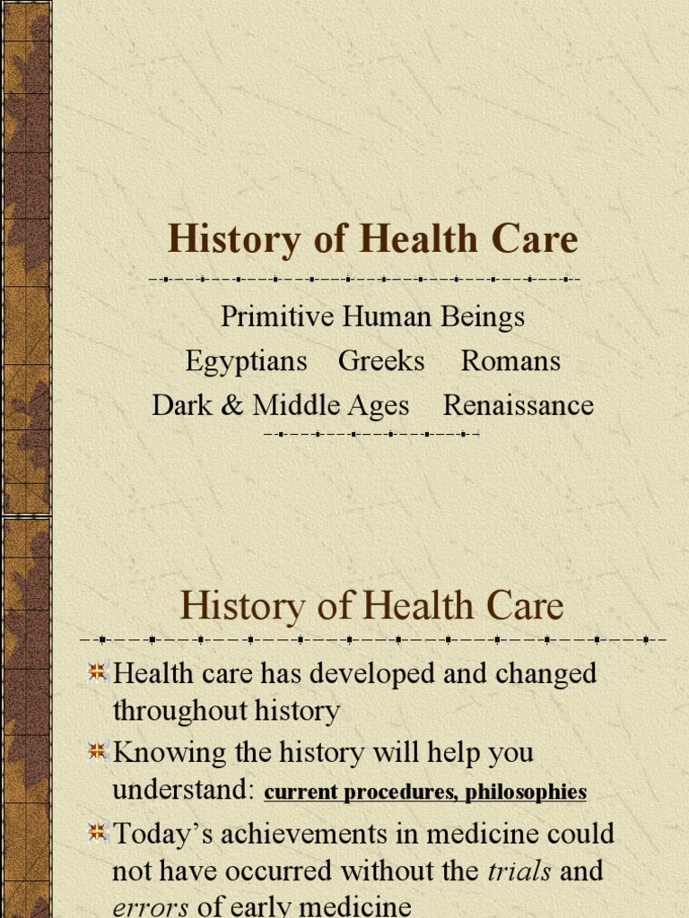 History of Health Care Early Beginnings | PDF | Renaissance | Superstitions