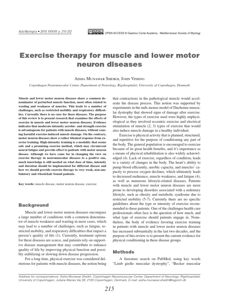 Exercise Therapy For Muscle and Lower Motor Neuron Diseases: Aisha ...