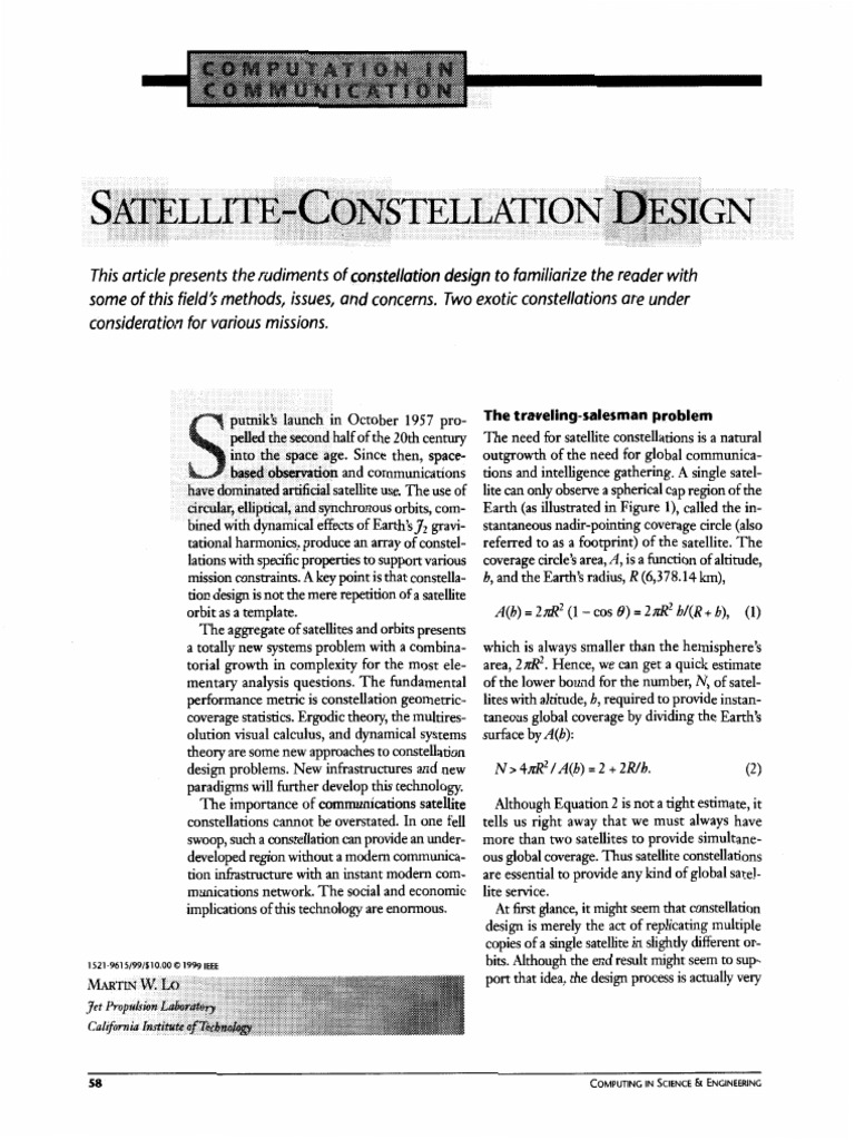 Artigo - Satellite-Constellation Design | Download Free PDF | Orbit ...