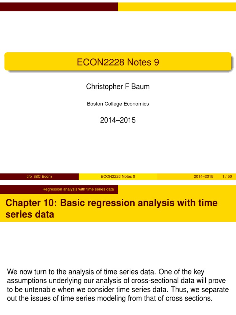 ECON2228 Notes 9: Christopher F Baum | PDF | Ordinary Least Squares ...