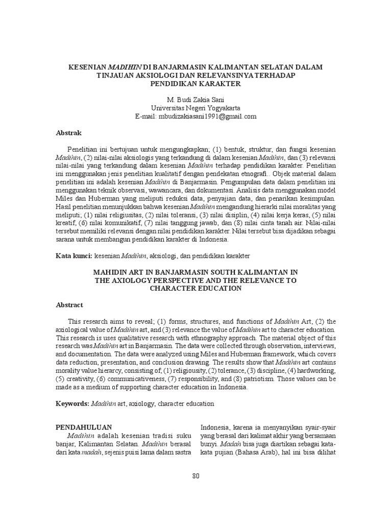 Kesenian Madihin Di Banjarmasin Kalimantan Selatan | PDF