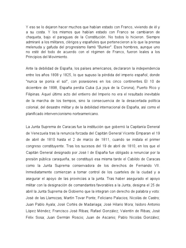 Junta Suprema de Caracas | PDF | Agitación | Science