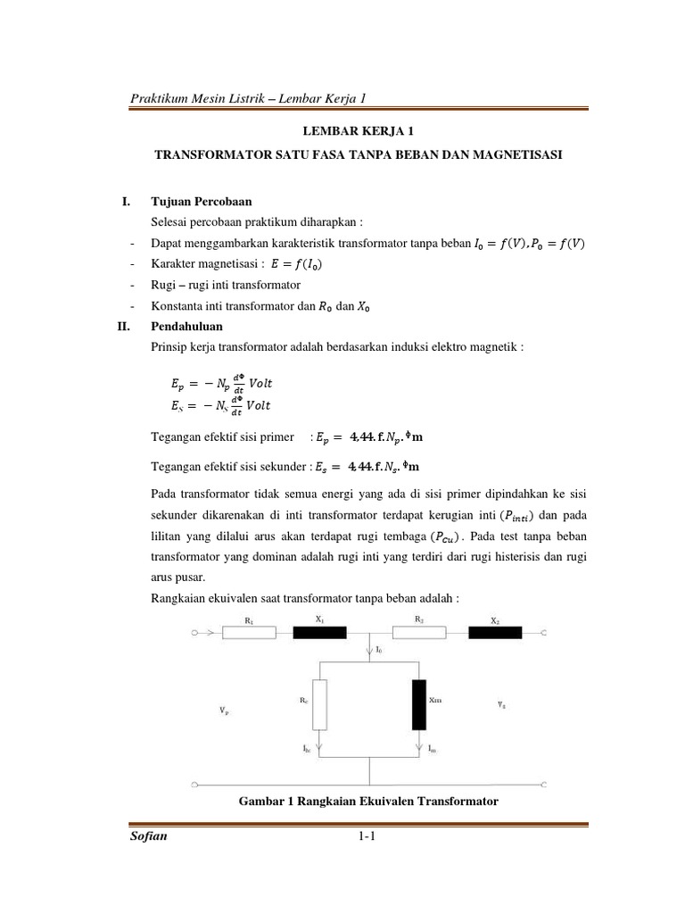 Trafo Tanpa Beban - OL21 | PDF