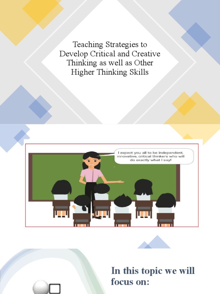 Teaching Strategies To Develop Critical and Creative Thinking | PDF ...