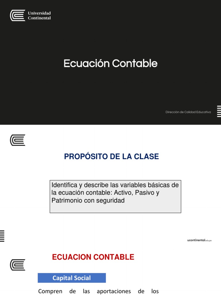 Sesión 10 - Ecuación Contable 1 | PDF